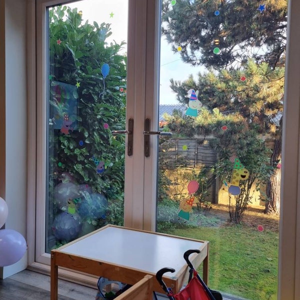 Peppa Pig Party Window Stickers, Peppa Pig Window Stickers, Peppa Party ...