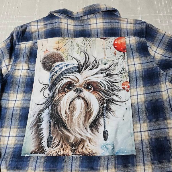 Horse Flannel Shirt, Bleached Flannel Shirt With Back Patch, Horse ...