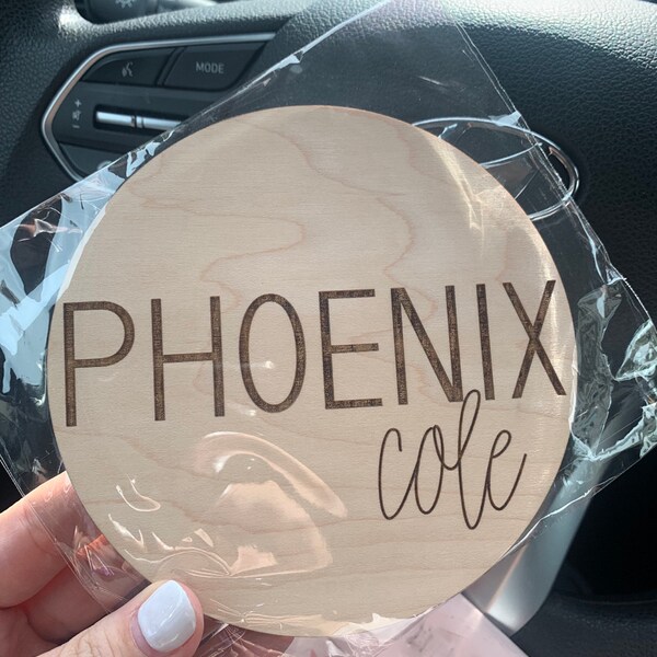 Personalized Baby Name Disk-laser-engraved Wooden Plaque for New Baby's ...