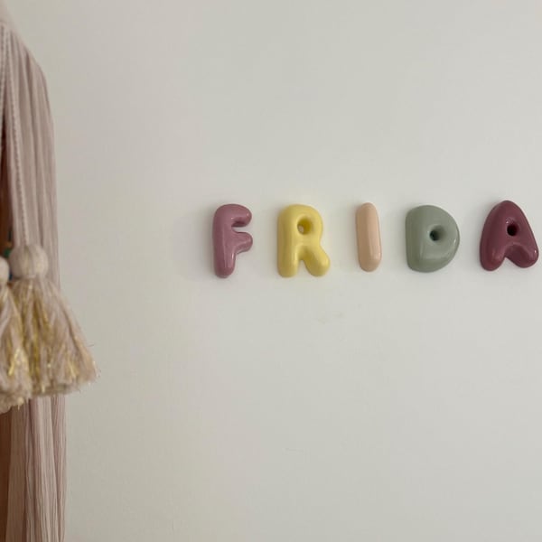 Ceramic Bubble Letters-ceramic Bubble Letter: Colorful Handmade ...