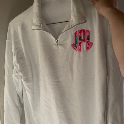 Preppy Embroidered Monogrammed Sweatshirt Pullover Colorful Monogram ...