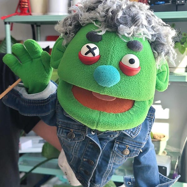 Green Alien Professional Hand Puppet, Ventriloquist Dummies OOAK - Etsy