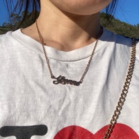 Custom Name Necklace, Sam Nameplate Necklace, Personalized Letter Name ...