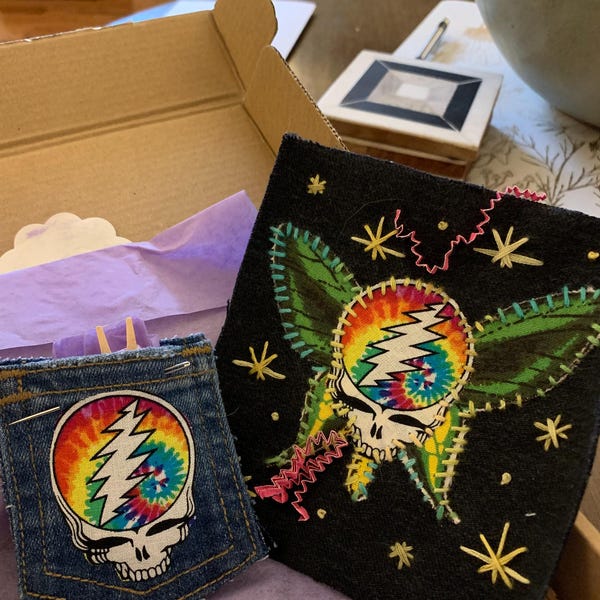 Embroidered Punk Rock Patch Mohawk Skull Pocket Custom Sew on Patches ...