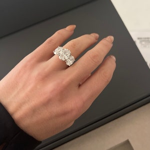 4 Carat Lab Diamond Ring / 4 CT Elongated Cushion Diamond / - Etsy