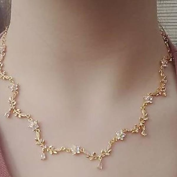 Mixed Blue Green Diamond Choker Necklace, Elegant Regency Gold ...