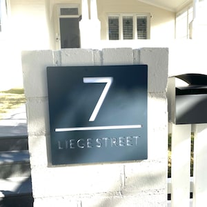 Modern House Numbers Vertical Address Number Sign Custom - Etsy UK