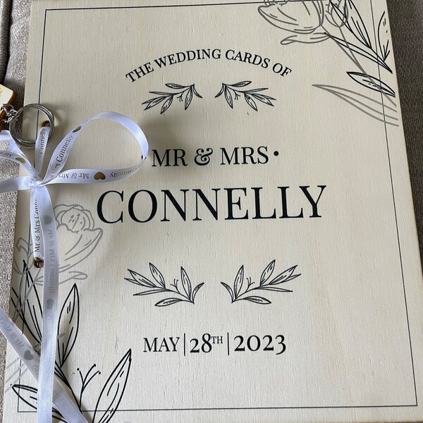 Floral Wedding Card Book Wedding Card Keepsake Personalised Wedding ...