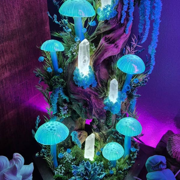 Giant Mushroom Lamp, Mushroom Light, Glowing Fungi, Glowing Mushrooms ...