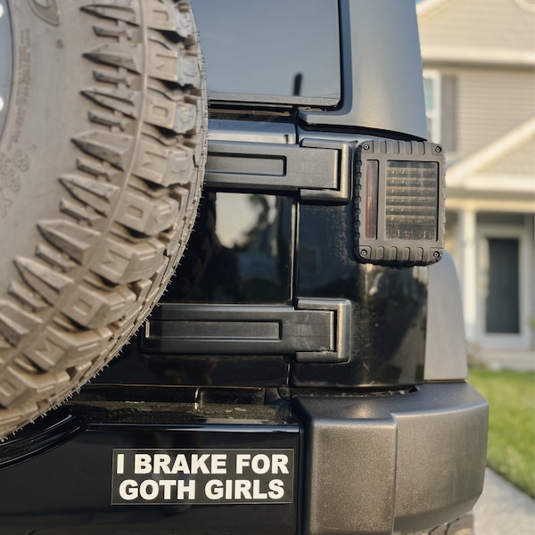 Funny "i Brake for Goth Girls" Window Decal BUMPER STICKER Gothic ...