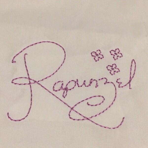 Rapunzel From Tangled Autograph Digital Embroidery Machine Design File ...