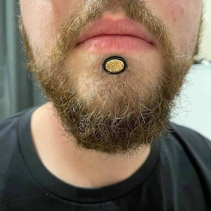 Labradorite Stone Oval Labret Plug for Stretched Lip Piercings | Etsy