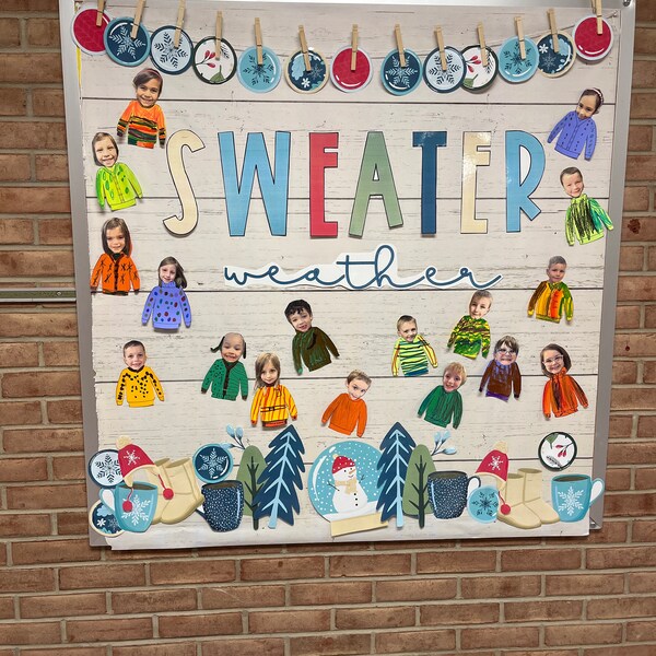 Winter Bulletin Board | Ugly Sweater Template | Winter Bulletin Boards ...