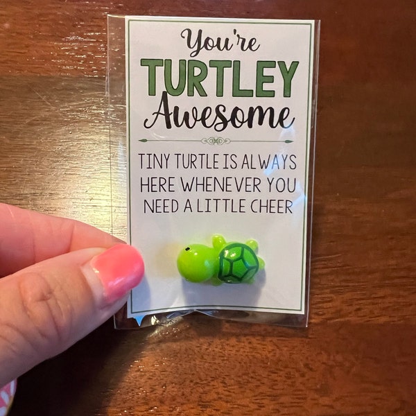 You're TURTLEY AWESOME - Tiny Turtle Good Luck Charm, Lucky Charm ...