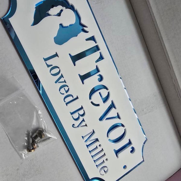 Stable Name Plate / Plaque Cut Out Traditional W/modern Twist Design ...