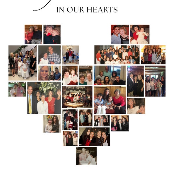 SET Funeral Heart Collage Templates, Minimalist Funeral Photo Collage ...