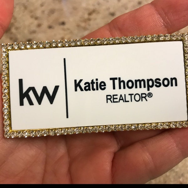 Wearable Magnetic Rhinestone Bling Name Tags. With Your Logo and Names ...