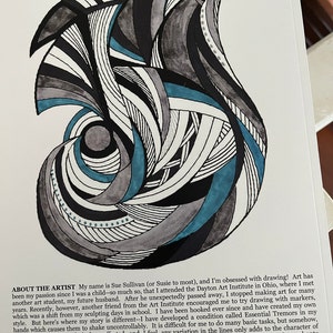 Hand-drawn Printable Coloring Sheet, Downloadable Fine-line Abstract ...