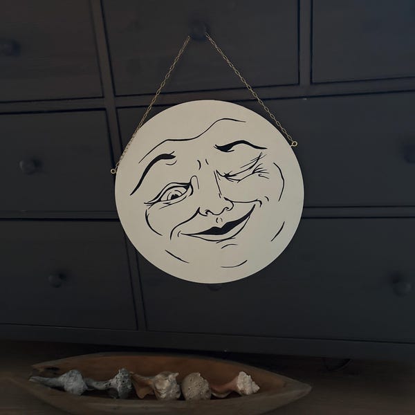 Moon Face SVG Man in the Moon Download Cricut Cutter File Winking ...
