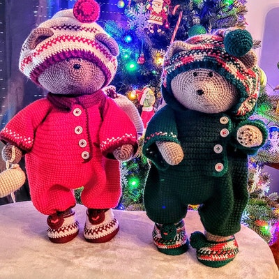 Crochet Pattern of Christmas Clothes for a Bear Teddy. - Etsy