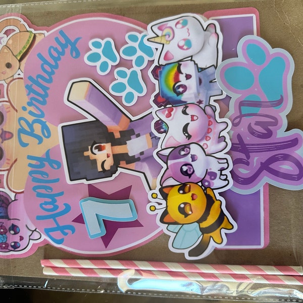 Aphmau Cake Topper, Aphmau Cake, Girly Aphmau Party, Aphmau Party ...