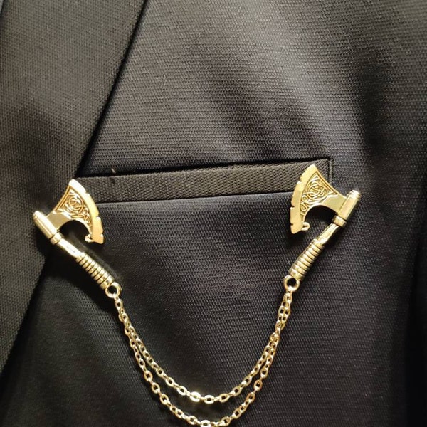 Axe Collar Pin With Chain Jewelry for Halloween Accessories Spooky Bar ...