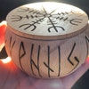 Hand Turned Alder Box of 24 Wood Runes Round Small Viking Runes Rune ...