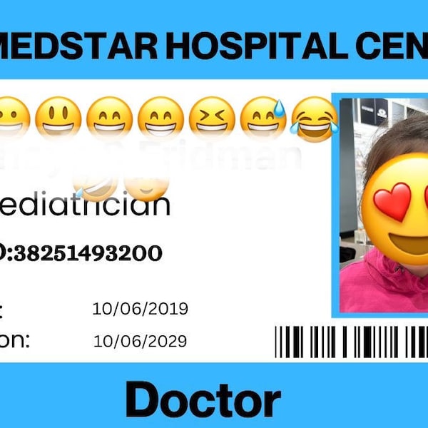 Doctor ID Badge | Editable Hospital Staff ID | Doctor Badge Id ...