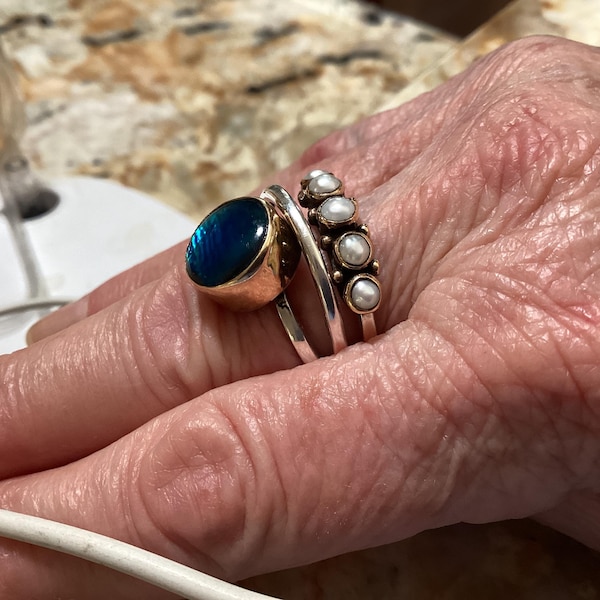 Cubic Zircon Silver Ring, Solitaire CZ Silver Ring, Five Stone Zircone ...