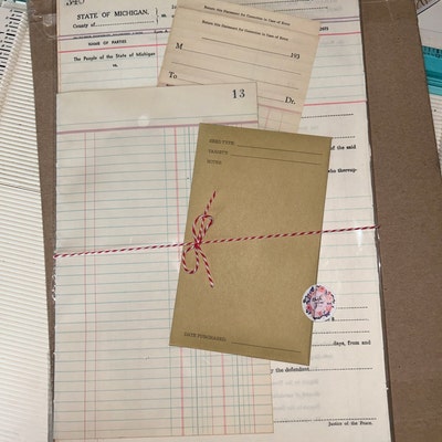 Vintage Ledger Graph Office Paper Scrap Pack Junk Journal Ephemera Kit ...