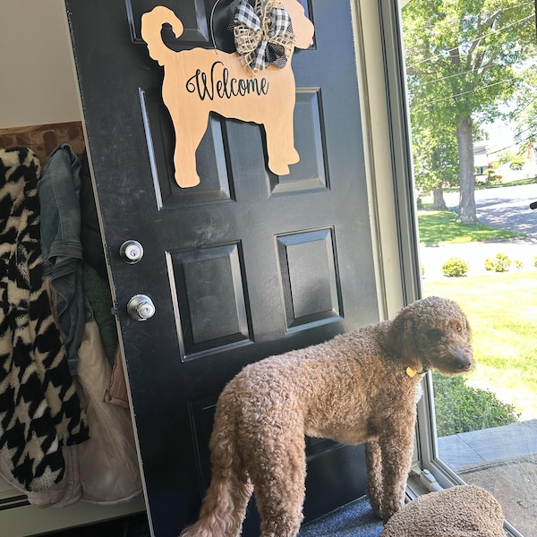 LABRADOODLE GOLDENDOODLE Door Hanger, Dog Door Hanger, Doodle ...