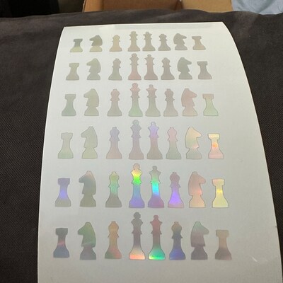 Holographic Chess Pieces Decals, Chess Stickers, Vinyl Stickers, Chess ...