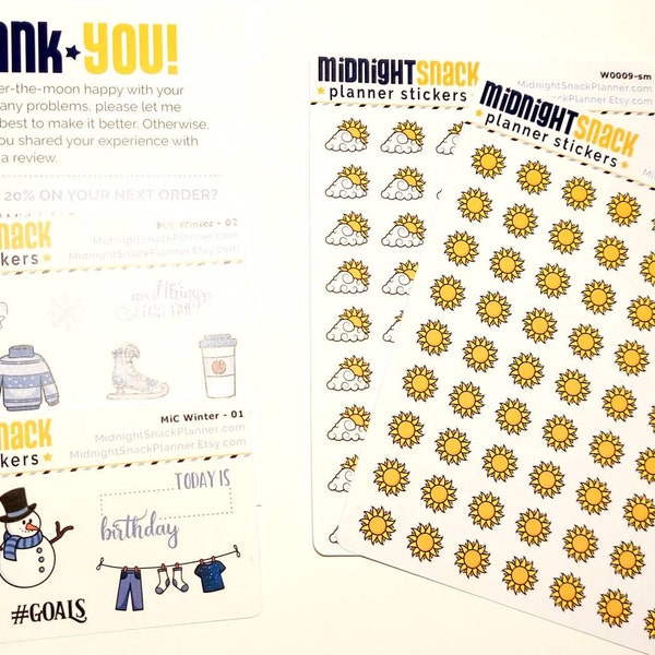 Sun Icon Planner Stickers | Sunny Day Journal Stickers | Weather ...
