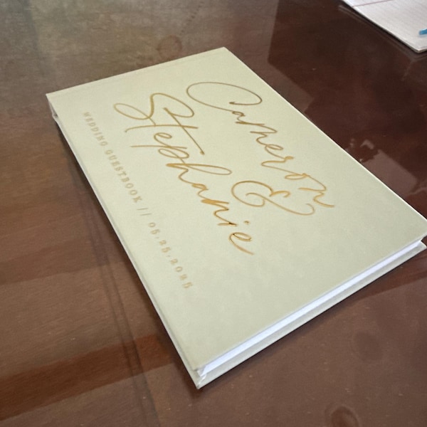 Elegant Minimal Wedding Guest Book, Minimalist Custom Wedding Hardcover ...
