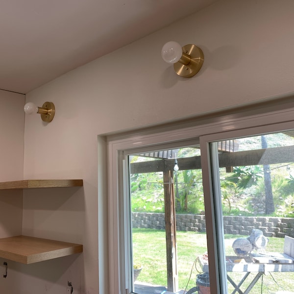 Minimal Wall Sconce and Surface Mounted Ceiling Light - Solid Brass ...