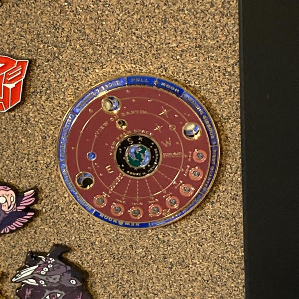 Lunar Phases Dial Pin - Moon Phases Chart Spinner / Spinning Pin ...