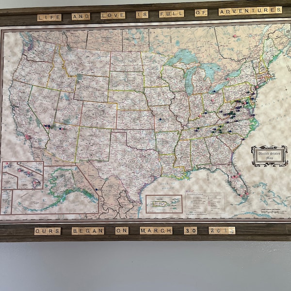 UNITED STATES Executive Wall Map USA Poster - Rolled Laminated or Paper ...