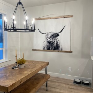 Large Black and White Highland Cow Framed - Etsy