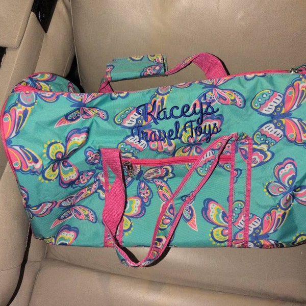 Girls Duffel Bag With Monogram, Personalized Duffel Bag, Monogram ...