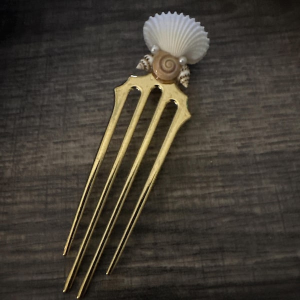 Mermaid Hair Fork, Seashell Hair Pin, Handmade Hair Comb for Beach ...