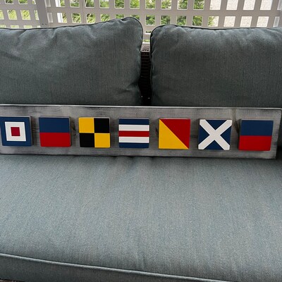 Nautical Decor Signal Navy Flag Signs Wall Decor. Personalized Custom ...