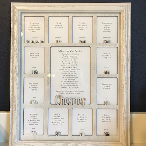 School Years Picture Frame - Personalized With Any Name - 10 Color ...