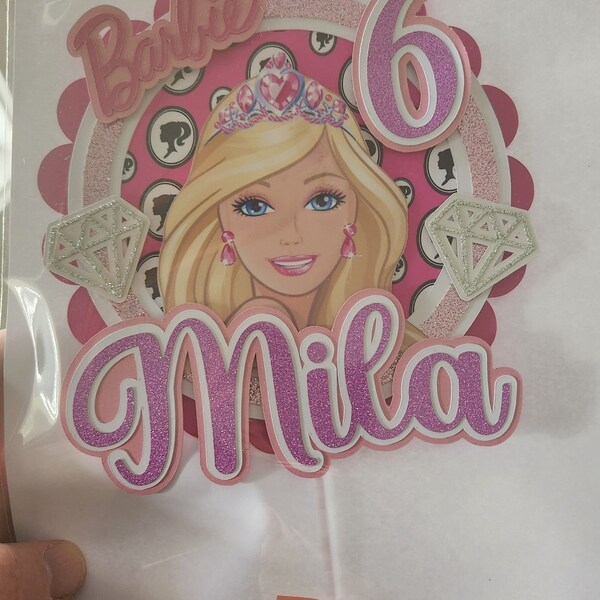 Barbie Cake Topper/kids Birthday/girls Theme/cake Decoration ...