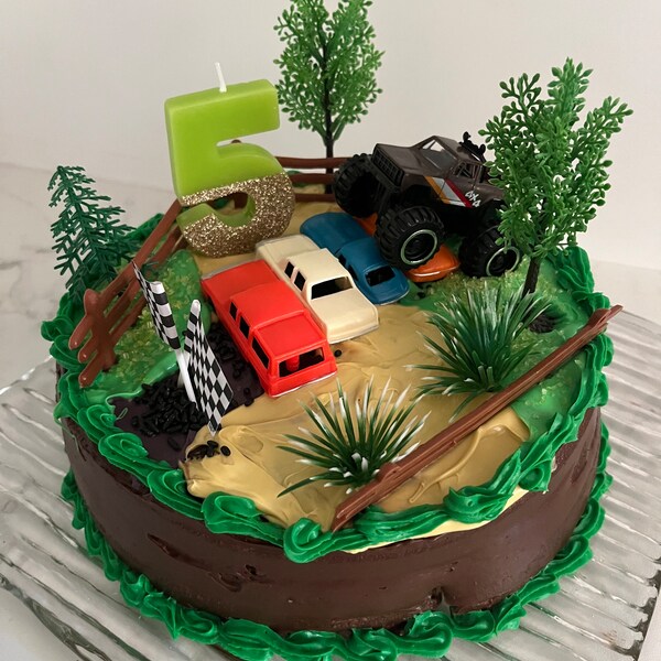 Monster Truck Cake Kit / Big Truck Crushing Cars Birthday / DIY Easy ...