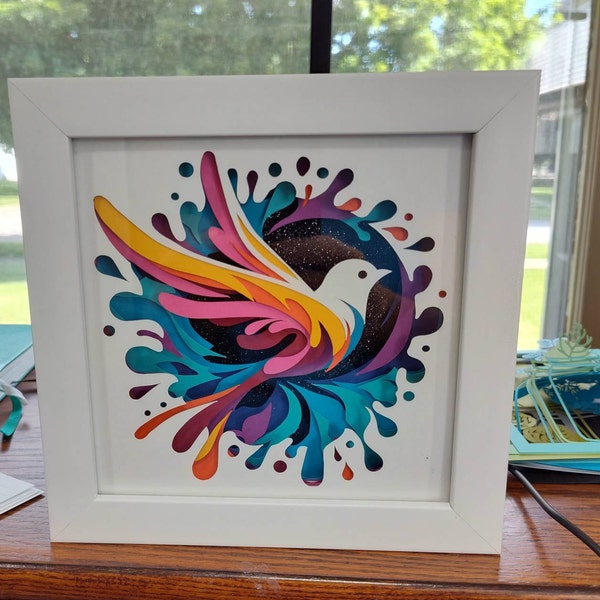 Layered Bird SVG, Shadow Box Template, Sparrow Bird 3D SVG Shadowbox ...