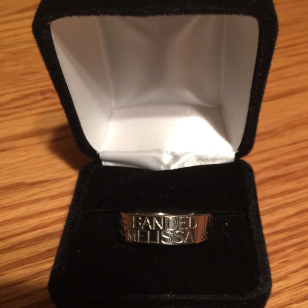 8mm Wide Titanium Duck Band - Personalized With Your Information ...