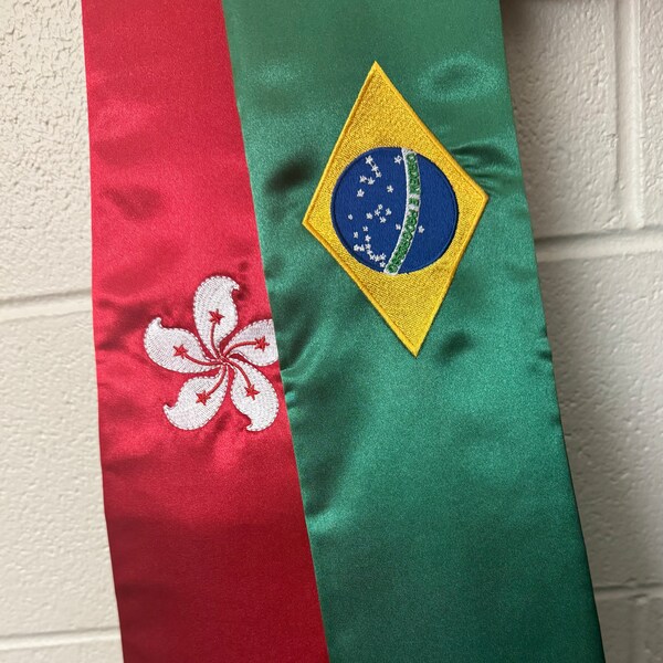Mixed Two Flag Graduation Sash/stole - Etsy