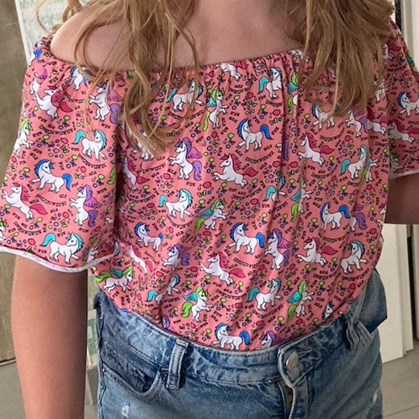 Girl Peasant Top Pattern, Long and Short Sleeves Sewing Pattern - 1 to ...