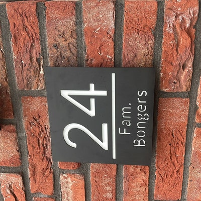 Modern Door Numbers, Custom Matt Black Acrylic House Numbers for Hotel ...