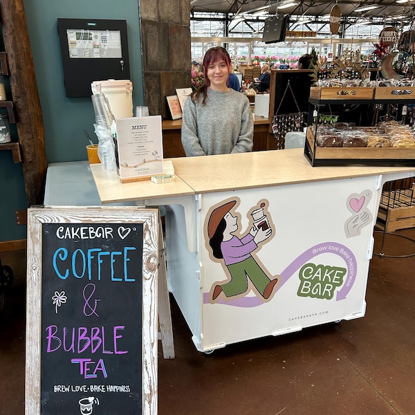 Personalized Vendor Display Cart: Portable Birch Plywood Trade Show ...